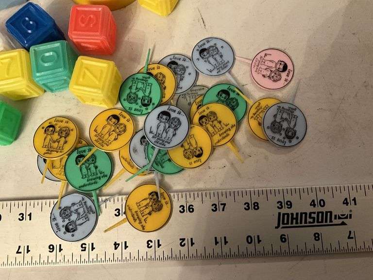 Vintage baby blocks, 1950’s tethers, love - Legacy Auction Company