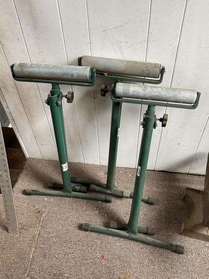 3- Crawford adjustable, roller stands - Legacy Auction Company