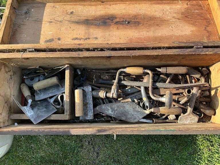 Toolbox with cement tools, etc - Legacy Auction Company