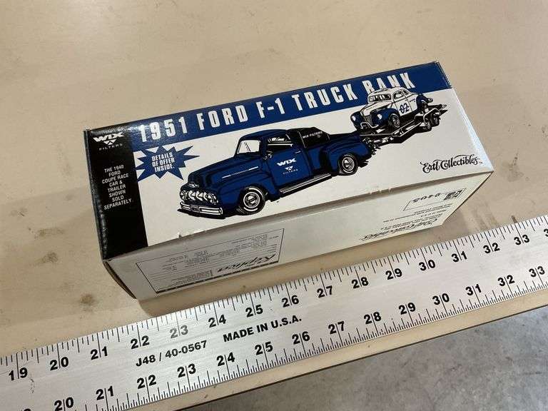 Wicks 1951 Ford F1 truck bank - Legacy Auction Company