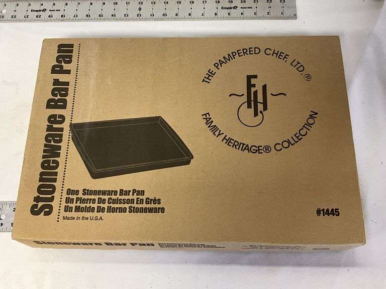 Pampered Chef stoneware bar pan - Legacy Auction Company