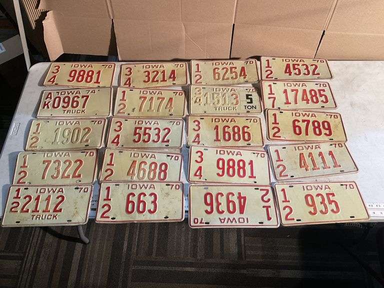 70s license plates - Legacy Auction Company