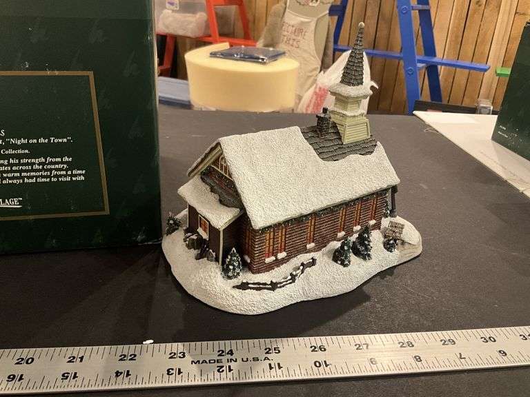 "Country Christmas" cabin by Terry Redlin with box - Legacy Auction Company