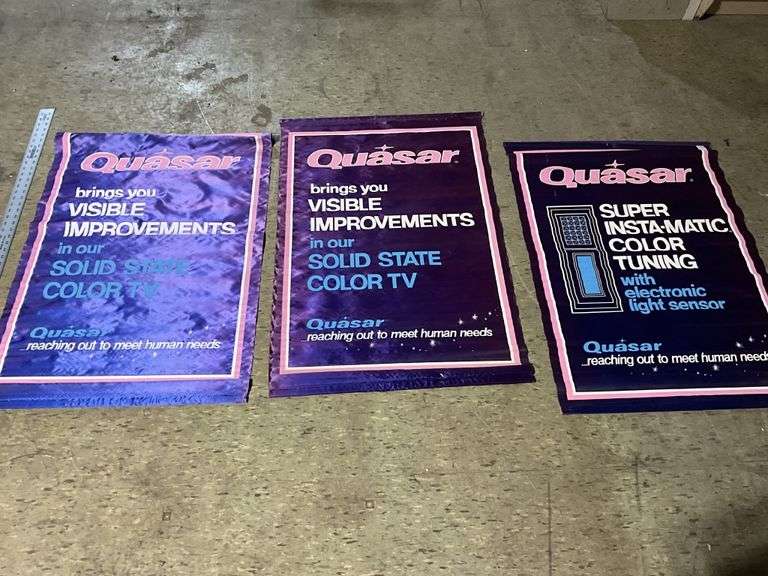3 vintage Quasar banners - Legacy Auction Company