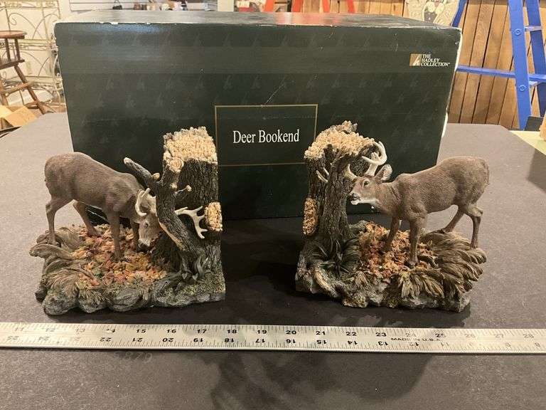Deer bookends from the Hadley Collection with box - Legacy Auction Company