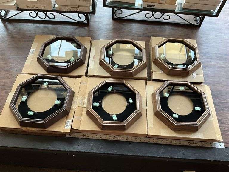 6 octagon Plate display cases, 13.5 x 13.5 - Legacy Auction Company