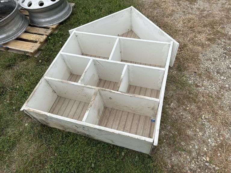 Wooden barn shelving unit - Legacy Auction Company