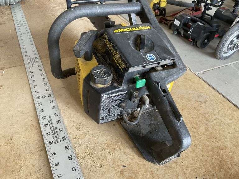 McCulloch timber bear chainsaw. One owner used - Legacy Auction Company