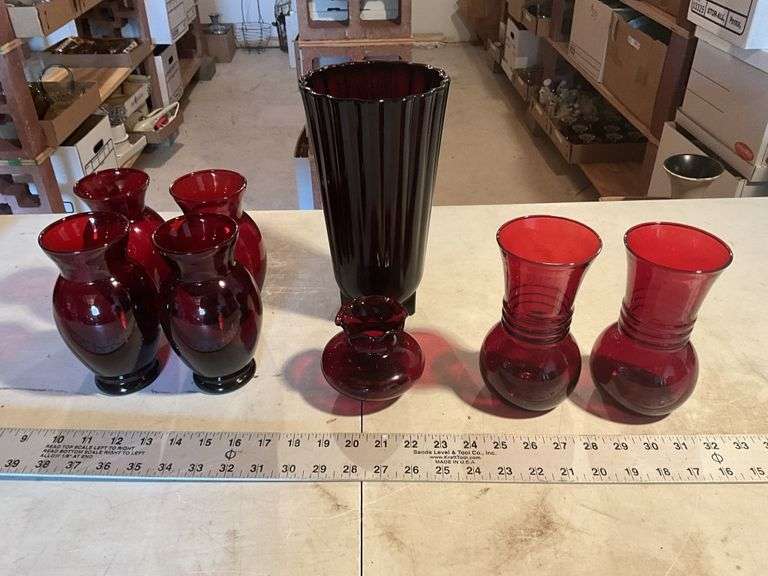 Ruby red vases - Legacy Auction Company