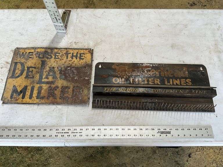Tin sig, tin Oil Filter Line display - Legacy Auction Company