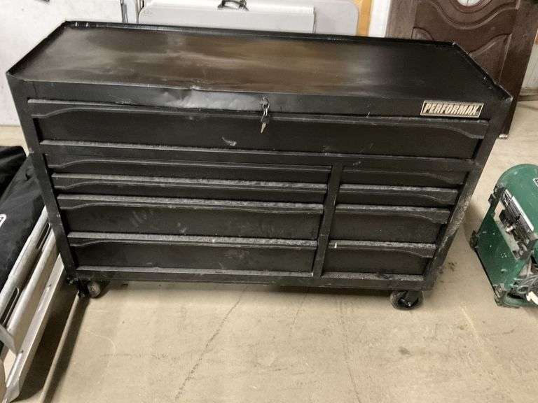52.5” Performax Tool chest on wheels with key. 36 - Legacy Auction Company