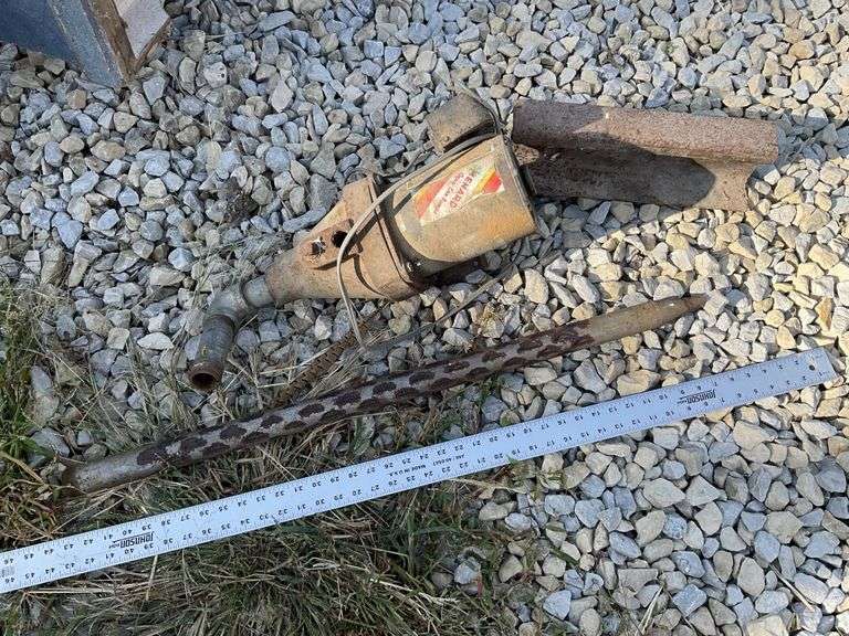 Sand point pump railroad iron etc., pump as is - Legacy Auction Company