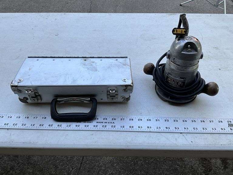 Vintage 1950s Stanley router w/bits and toolbox - Legacy Auction Company