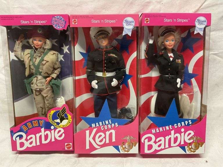 Barbie army and Marine Corps, Ken Marine Corps - Legacy Auction Company