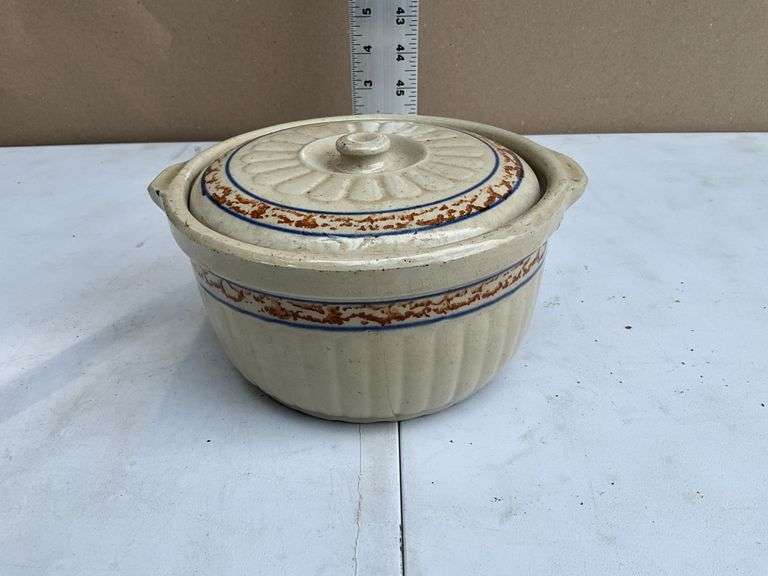 Red Wing gray line 3 pt casserole and cover, - Legacy Auction Company