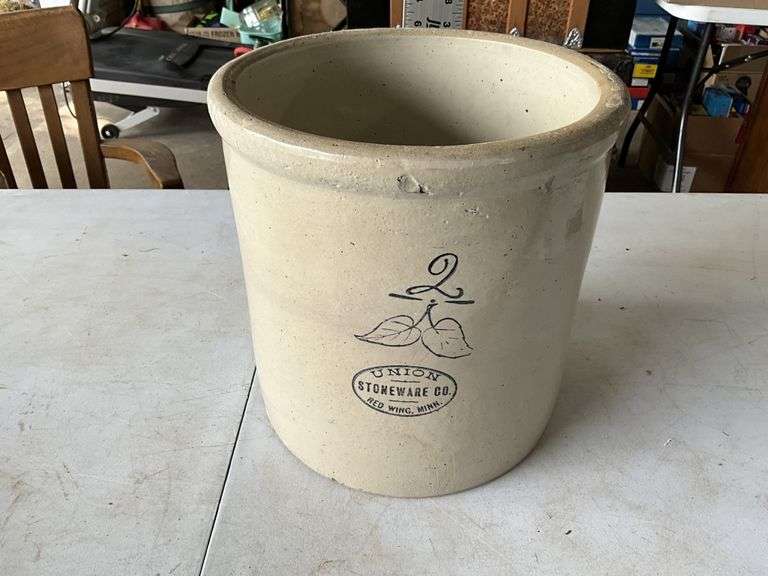 2 gallon union stoneware Red Wing crock - Legacy Auction Company