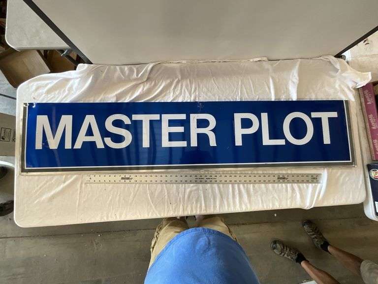Master Plot sign 66 1/2 x 14 inches tall - Legacy Auction Company