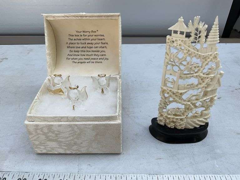 Vintage worry box and genuine ivory decor - Legacy Auction Company