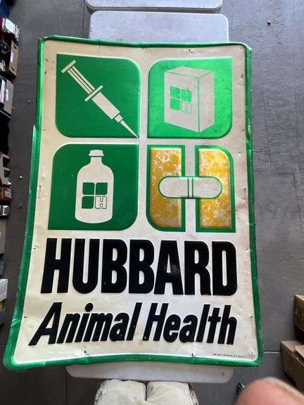 Hubbard animal health sign 5ft x 42 inches wide - Legacy Auction Company