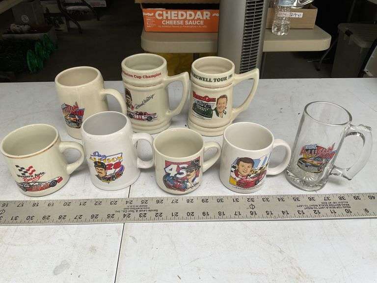Racing beer mugs and coffee cups - Legacy Auction Company