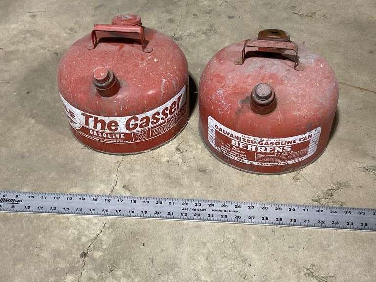 2 - Metal fuel cans - Legacy Auction Company