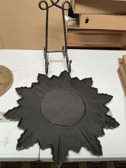 Stepping stone & heavy iron plaque/stand - Legacy Auction Company