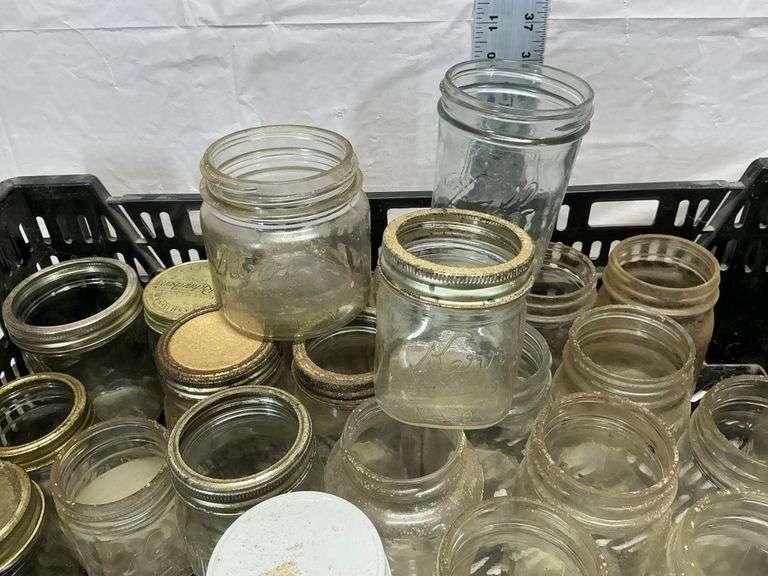Pint & 1/2 pint jars with crate - Legacy Auction Company