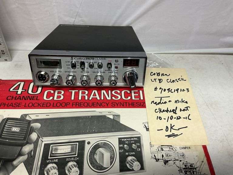 CBs, cobra classic, scanner, CB tester, all are - Legacy Auction Company