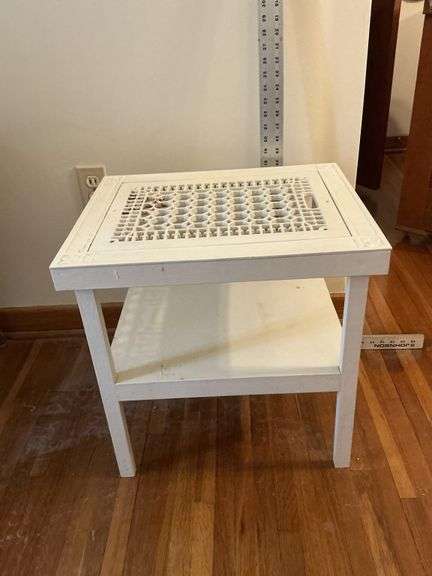 Nightstand/end table with register grate top. 19 - Legacy Auction Company