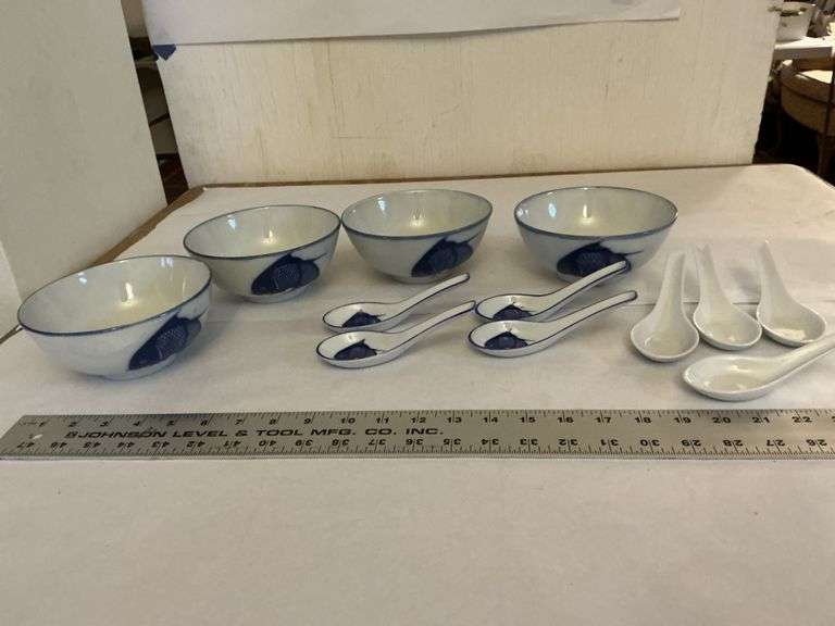 Fish soup bowls & spoons - Legacy Auction Company