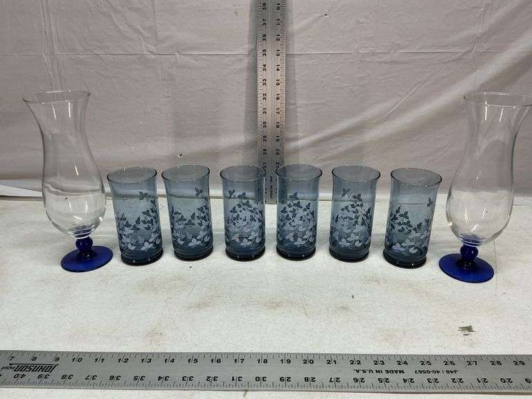 Blue water glasses - Legacy Auction Company