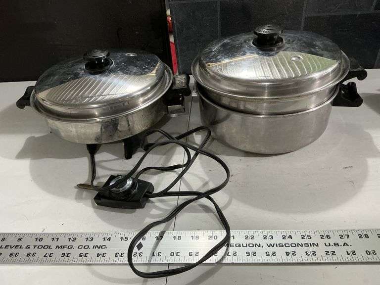 Saladmaster electric skillet, extra pans - Legacy Auction Company