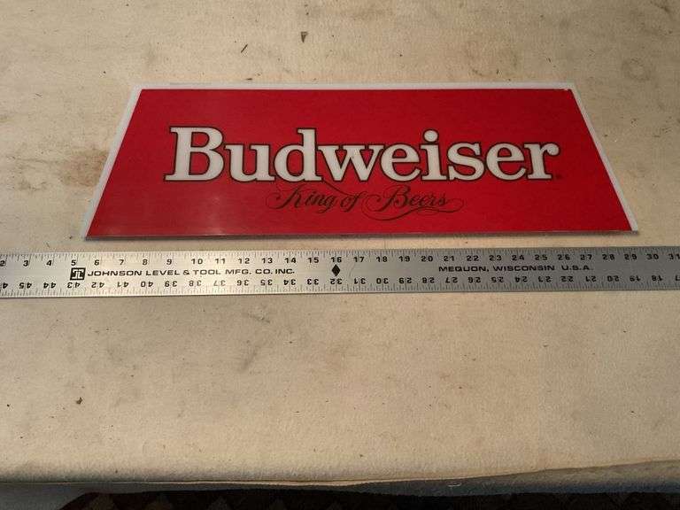 Plastic Budweiser pool table light cover - Legacy Auction Company