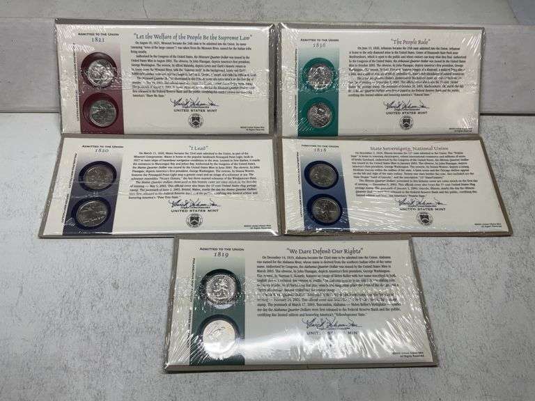 5- 2002, 2003 state quarter first day coin covers - Legacy Auction Company