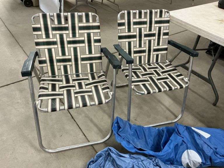 Pool cover floats and aluminum folding chairs - Legacy Auction Company