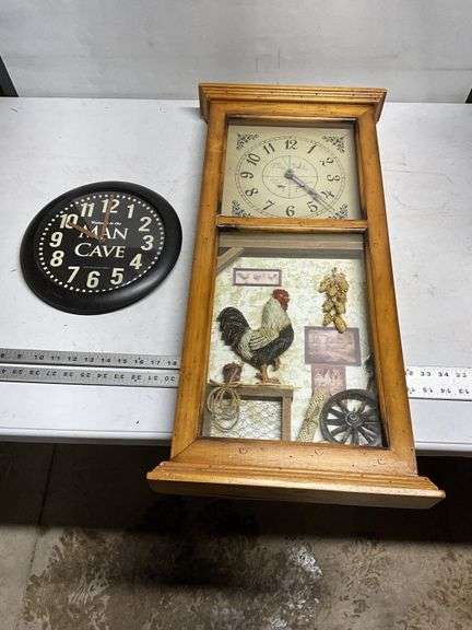 Assorted wall clocks. Bigger one 29 1/2" - Legacy Auction Company