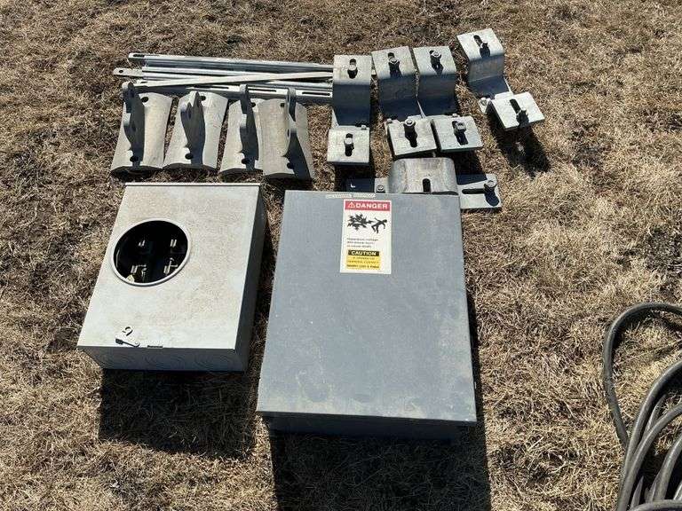 Assorted powerline brackets and switch boxes - Legacy Auction Company
