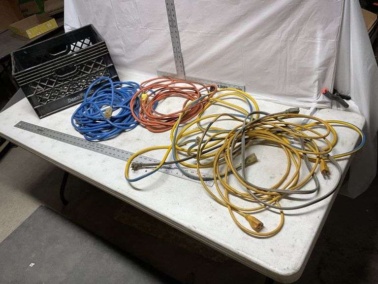 Crate with damaged drop cords - Legacy Auction Company