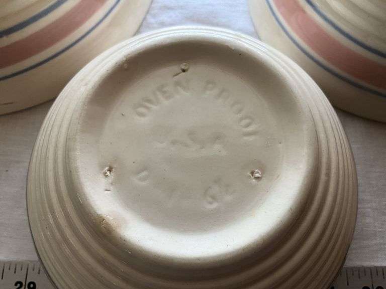 Banded oven proof bowls - Legacy Auction Company