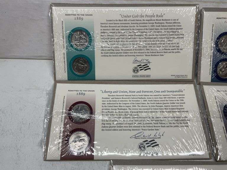 5- 2006 state quarter first day coin covers P, D - Legacy Auction Company