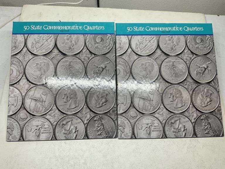 2- 50 state quarter books with colorized - Legacy Auction Company