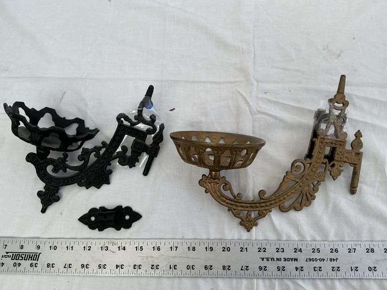 Oil lamp brackets - Legacy Auction Company