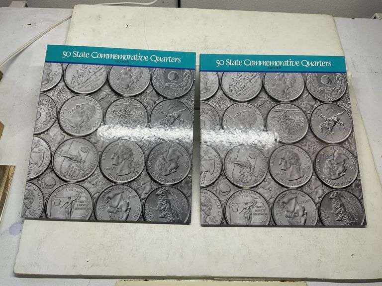 2- 50 state quarter books with colorized quarters - Legacy Auction Company