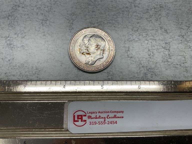 1911 German 3 mark silver coin - Legacy Auction Company