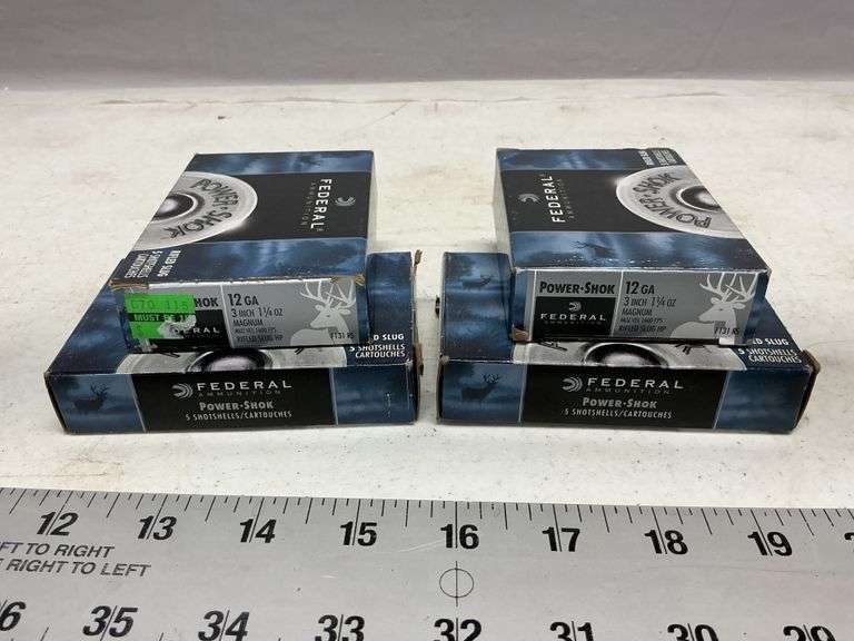 Federal 12 gauge 3 inch rifled slugs, full boxes! - Legacy Auction Company