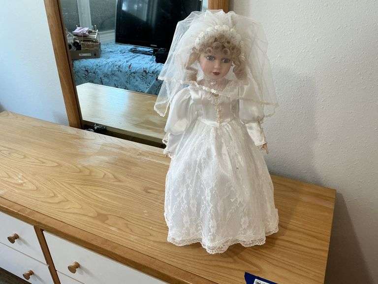 Plastic storage drawers, (missing one), dolls - Legacy Auction Company