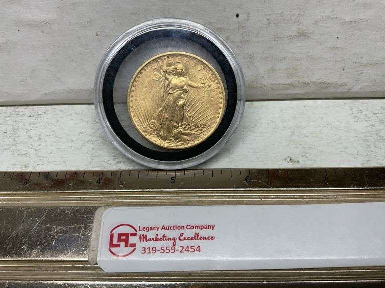 1922 $20 Saint Gaudens Gold Double Eagle coin - Legacy Auction Company
