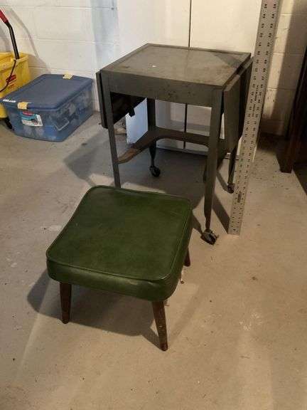Vintage folding typing table and footstool - Legacy Auction Company