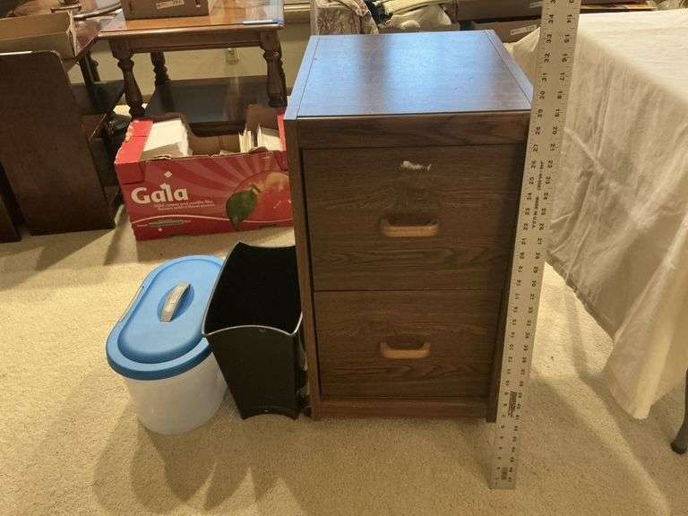 File drawers, waste baskets & storage tote - Legacy Auction Company