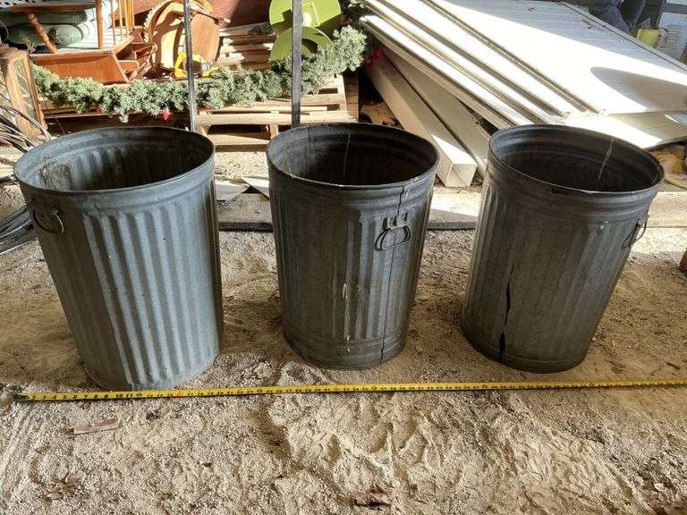Galvanized garbage cans - Legacy Auction Company